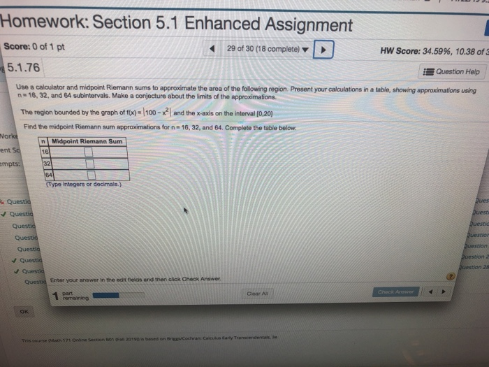 Solved Homework Section 5 1 Enhanced Assignment Score 0 Of