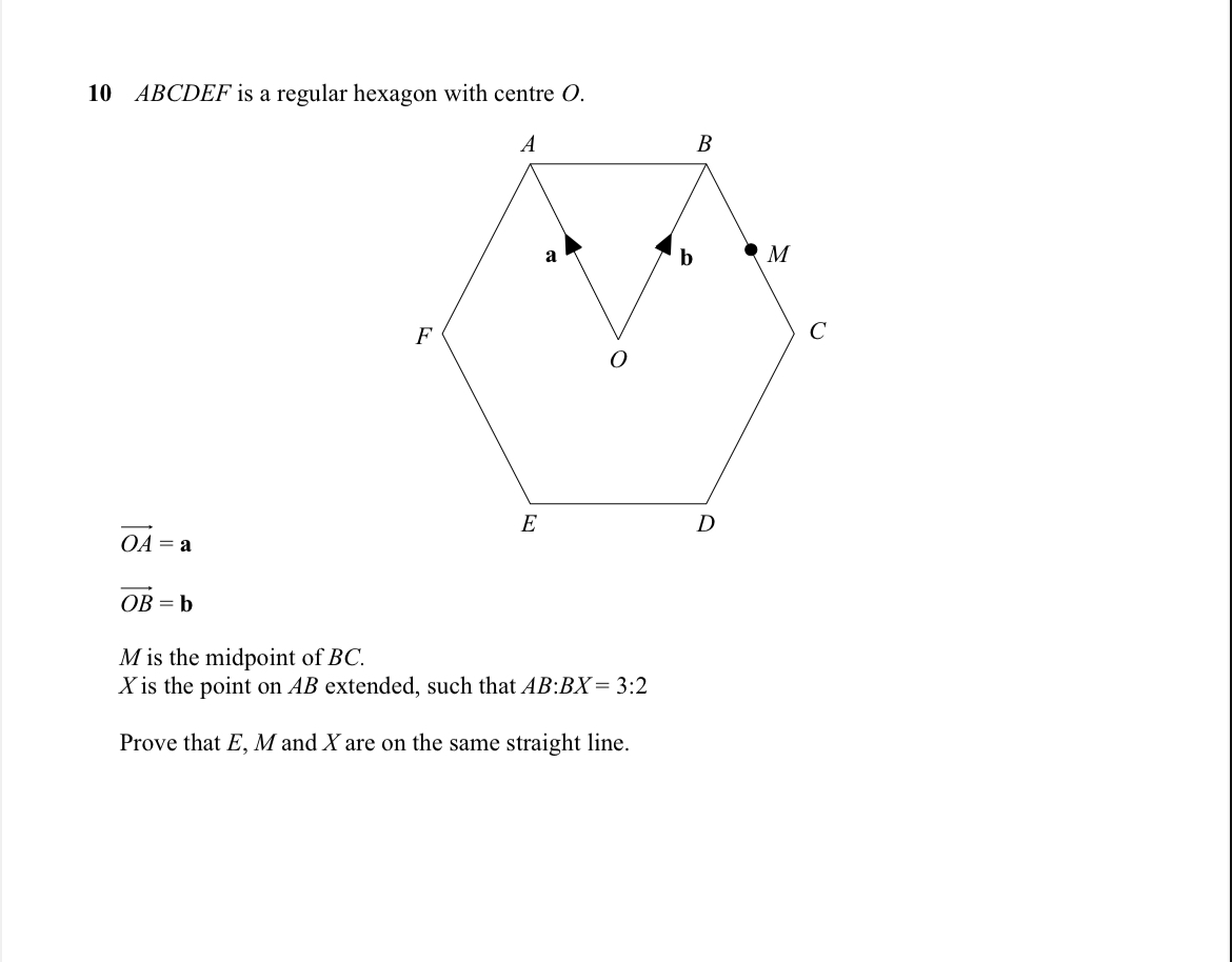 Solved 10ABCDEF is a regular hexagon with centre | Chegg.com
