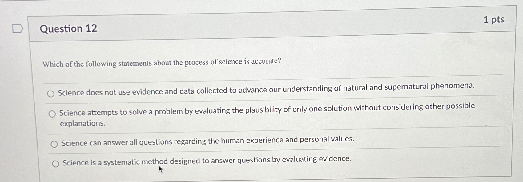 Solved Question 121 ﻿ptsWhich of the following statements | Chegg.com