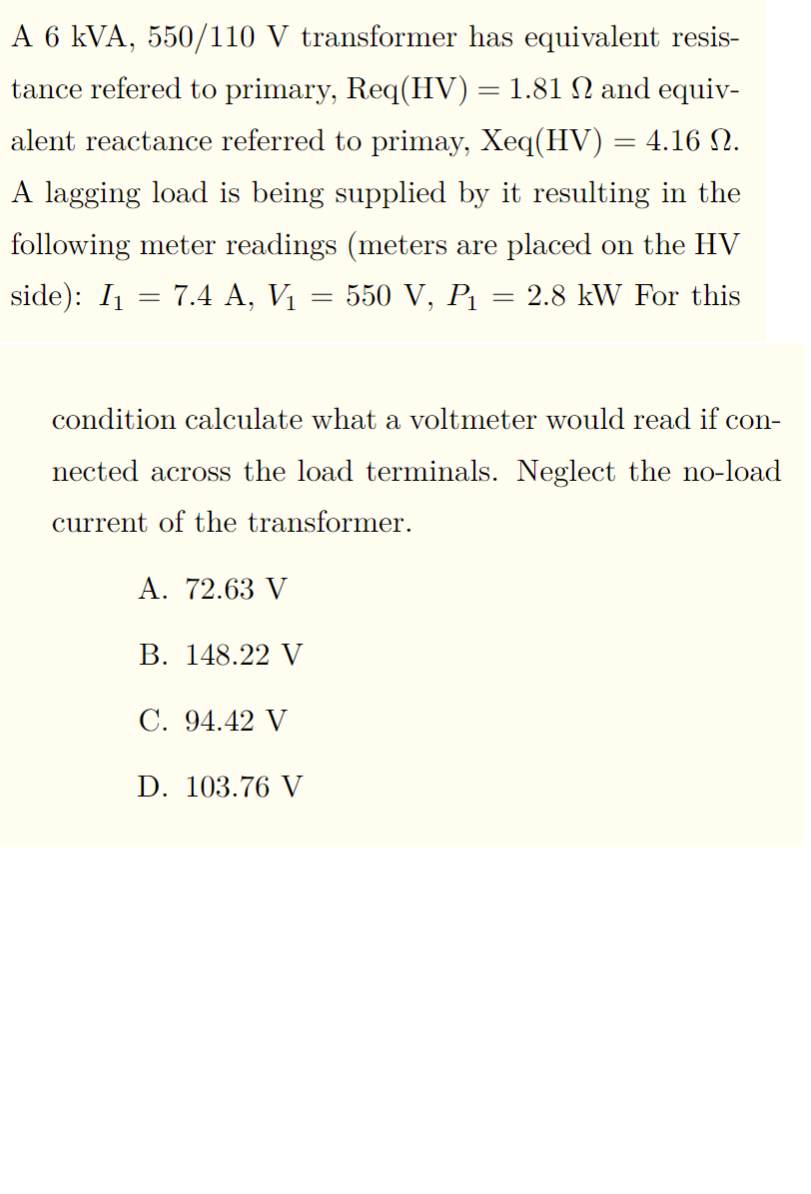 Solved condition calculate what a voltmeter would read if | Chegg.com