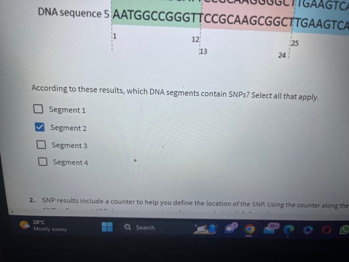 Solved The same segment of DNA from five different people | Chegg.com