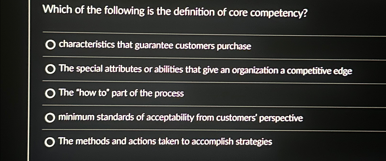 Solved Which of the following is the definition of core | Chegg.com