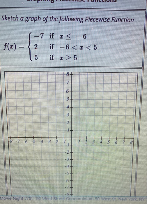 Solved Sketch a graph of the following Piecewise Function 7 | Chegg.com