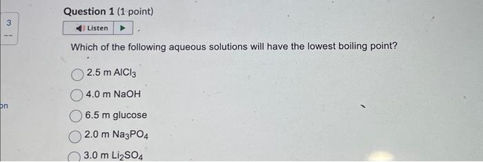 Solved Which of the following aqueous solutions will have | Chegg.com
