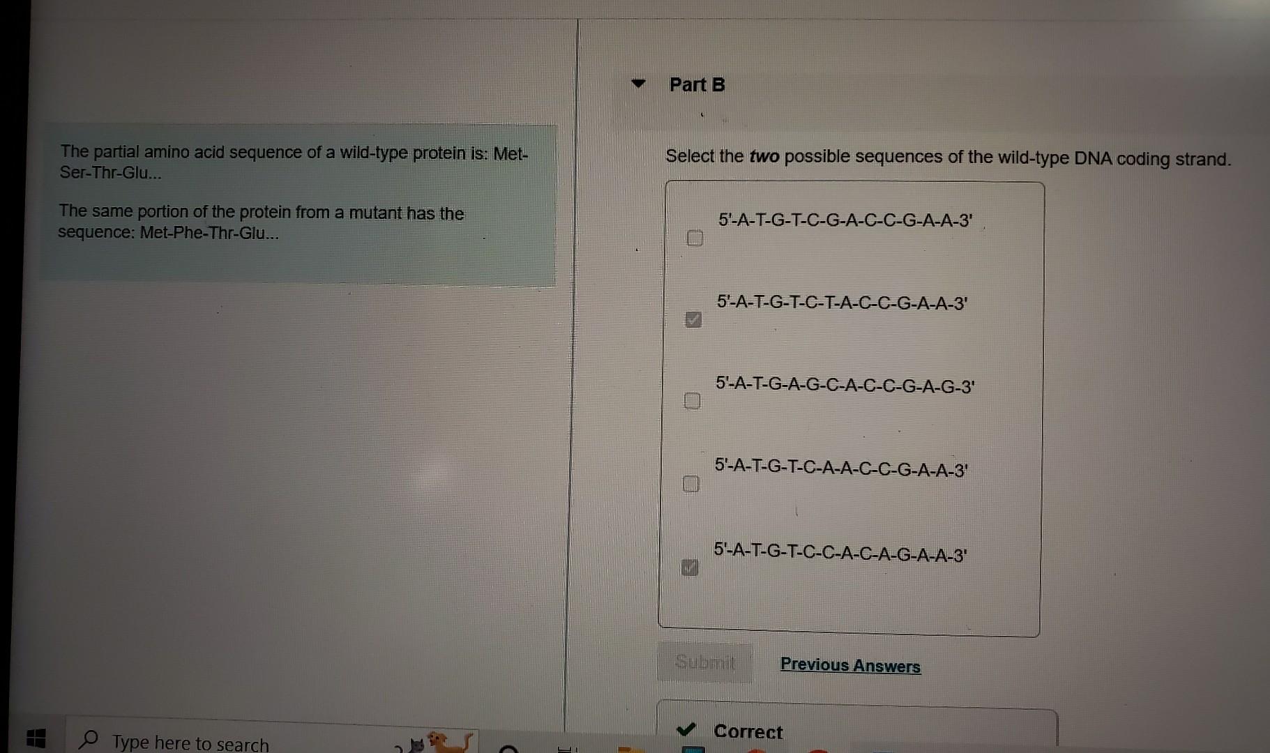 Solved The partial amino acid sequence of a wild-type | Chegg.com