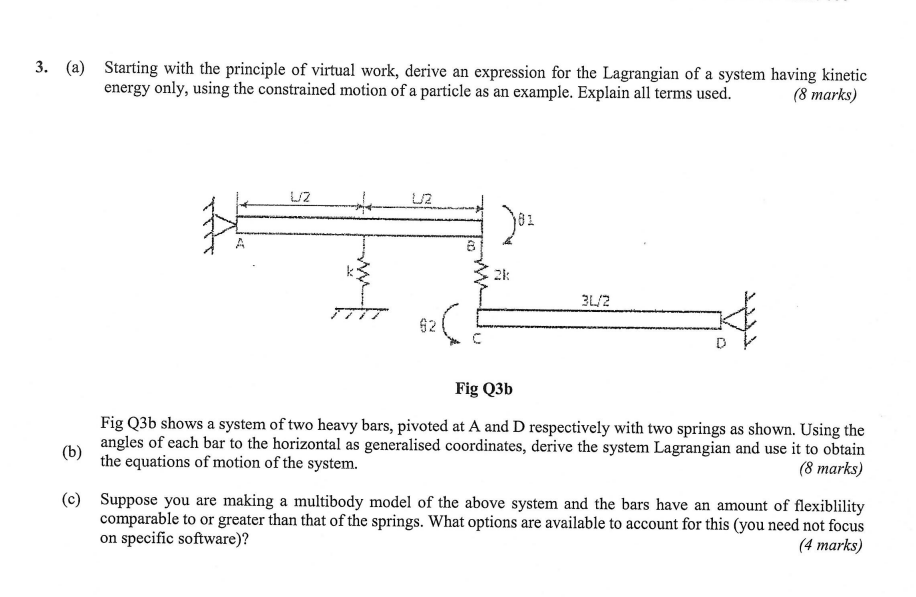 Solved (a) ﻿Starting with the principle of virtual work, | Chegg.com