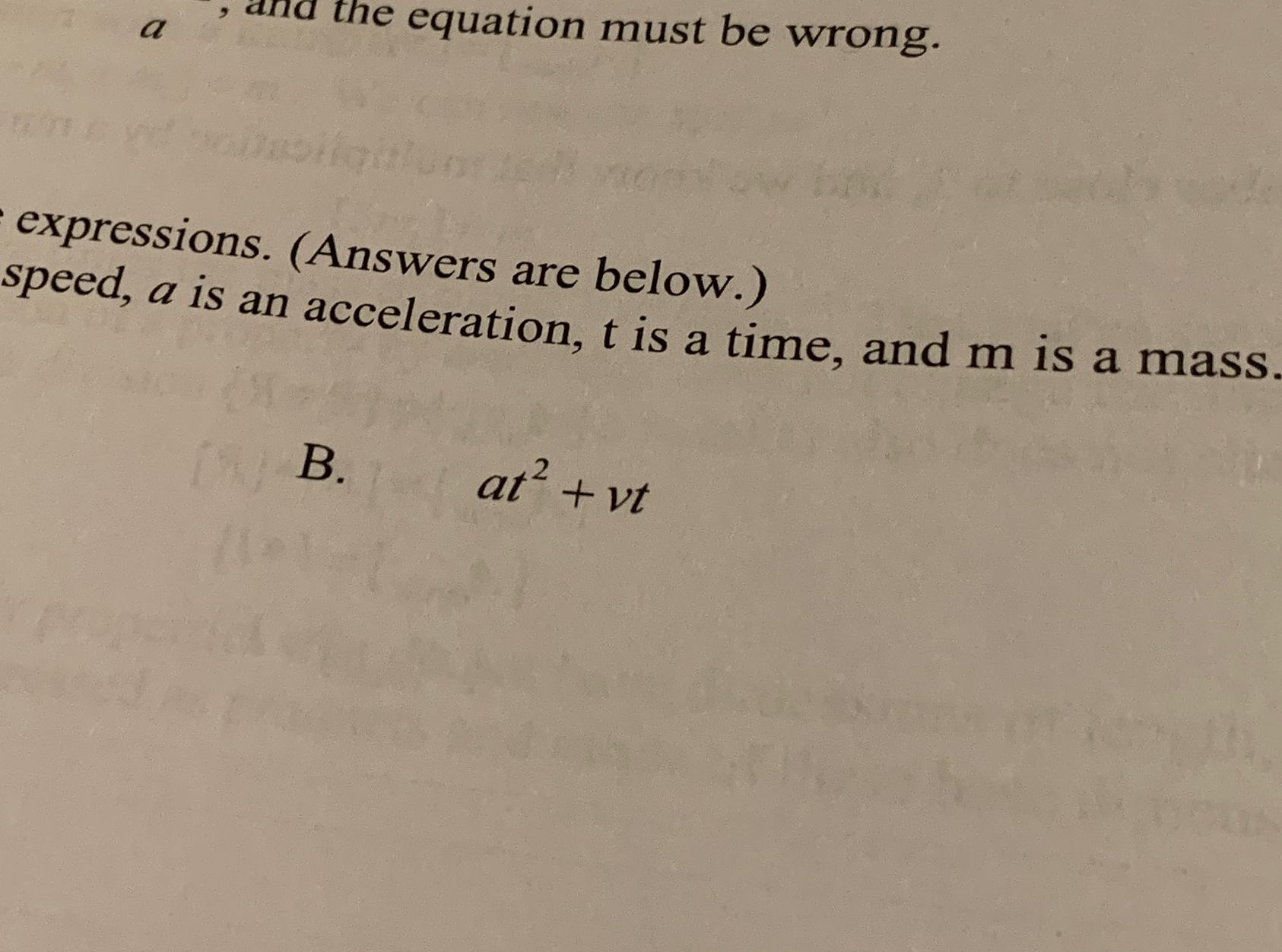 Solved expressions. (Answers are below.)speed, a ﻿is an | Chegg.com