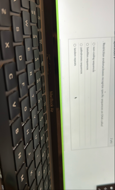 Solved 2 ﻿ptRestriction endonucleases recognize specific | Chegg.com