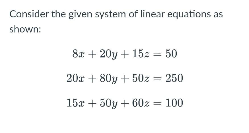 Solved Solve the given system using Doolittle's LU | Chegg.com