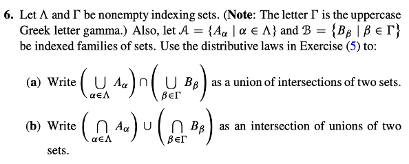 Solved Let Λ ﻿and Γ ﻿be nonempty indexing sets. (Note: The | Chegg.com