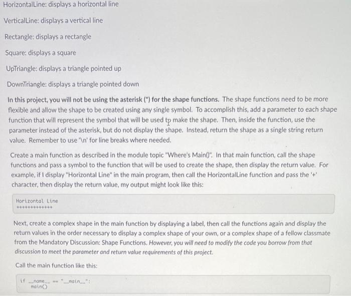 Solved VerticalLine: displays a vertical line Rectangle: | Chegg.com