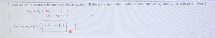 Solved Find the set of solutions for the given linear | Chegg.com