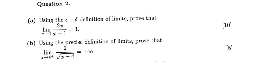 Solved Question 2.(a) ﻿Using the εlon-δ ﻿definition of | Chegg.com