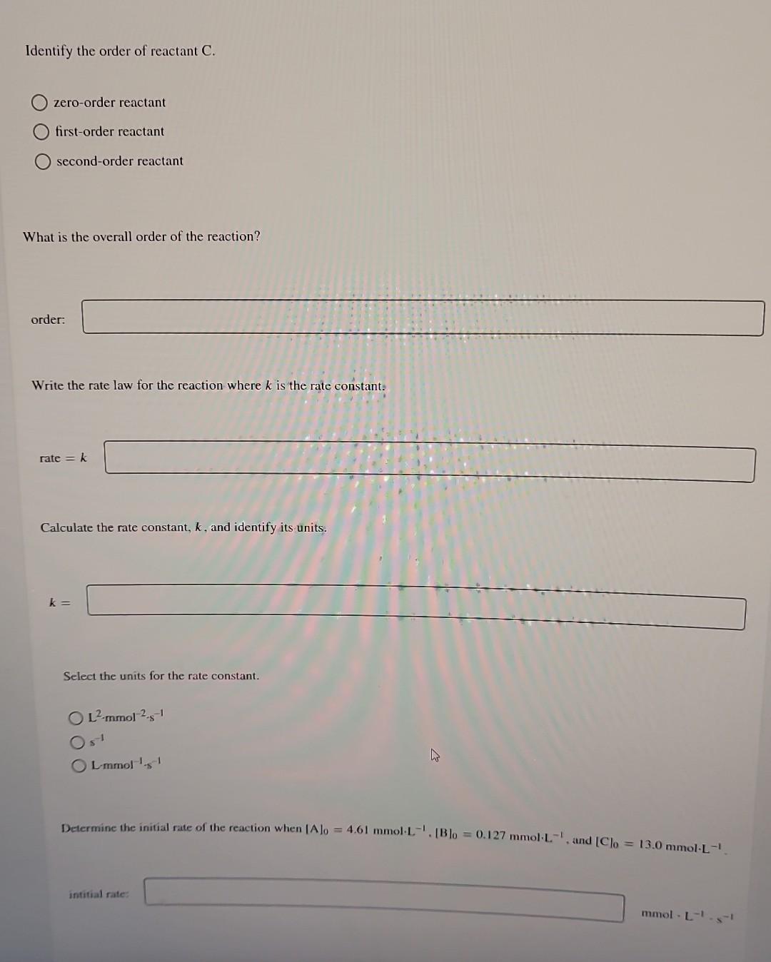 Solved For the reaction 2 A( g)+2 B( g)+C(g) 3G(g)+4 F( g) | Chegg.com