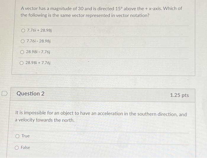 Solved A vector has a magnitude of 30 and is directed 15° | Chegg.com