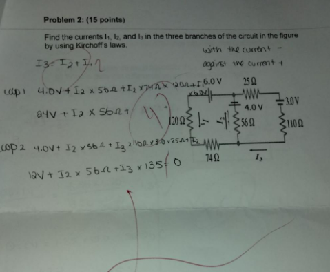 Solved Find the currents l1,l2, ﻿and l3 ﻿in the three | Chegg.com