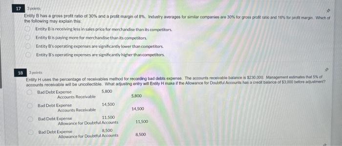 Solved Entity B has a gross profit ratio of 30% and a profit | Chegg.com