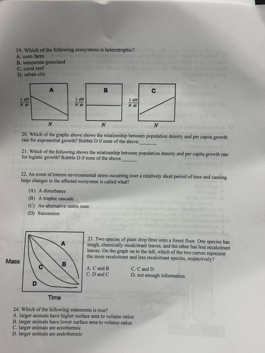 Solved The following graphs show results from a reciprocal | Chegg.com