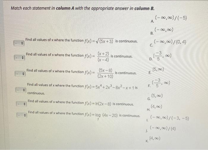 Solved match each statement in column A with the appropriate | Chegg.com