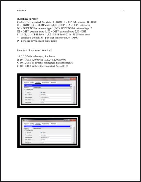 Solved Configuration of eBGP on Cisco Routers RIAshow ip | Chegg.com