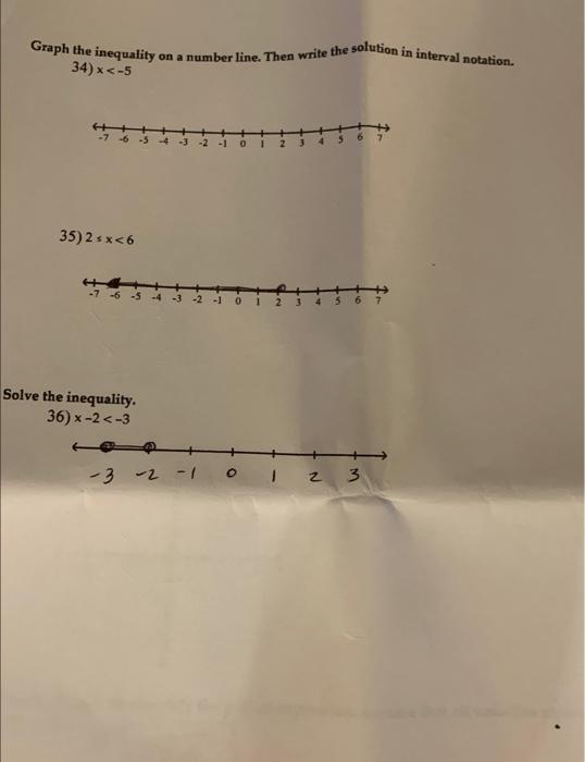 Solved Graph the inequality on a number line. Then write the | Chegg.com