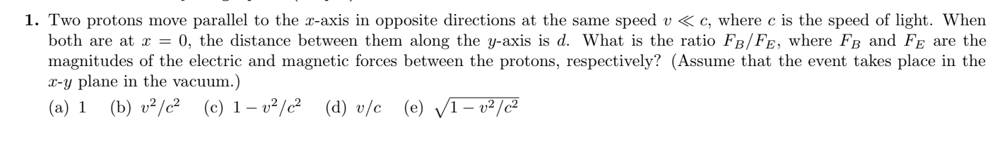 Solved Two protons move parallel to the x-axis in opposite | Chegg.com