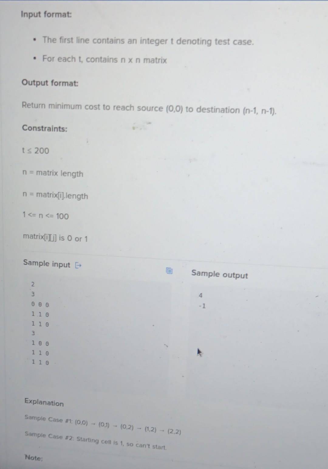 Solved Shortest Path in Matrix Given a Matrix in the form of | Chegg.com Solved Shortest Path in Matrix Given a Matrix in the form of | Chegg.com