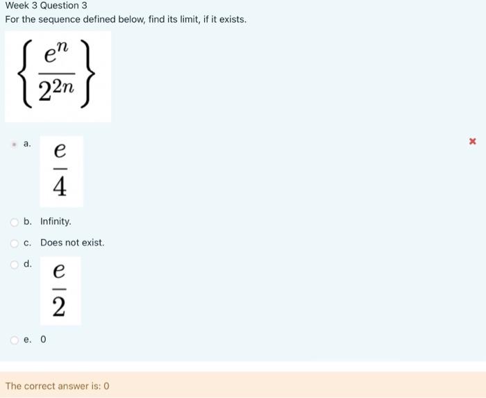 Solved Week 3 Question 3 For the sequence defined below, | Chegg.com