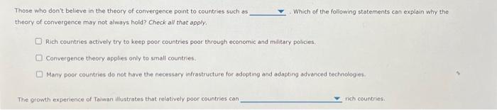 Solved 2. The convergence hypothesis The following table | Chegg.com