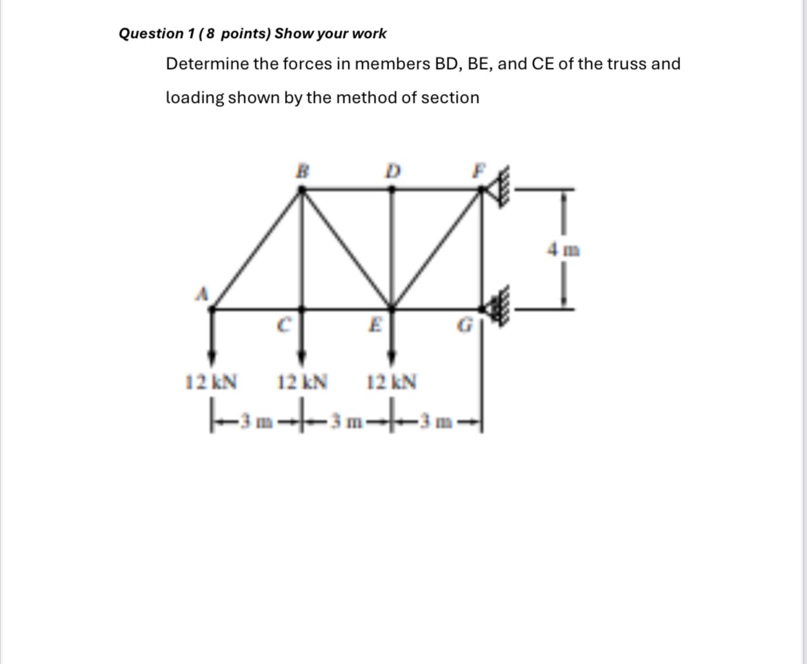 Solved Question 1 ( 8 ﻿points) ﻿Show your workDetermine the | Chegg.com