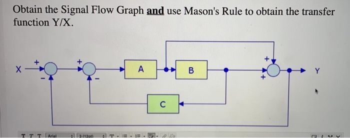 Solved Obtain the Signal Flow Graph and use Mason's Rule to | Chegg.com