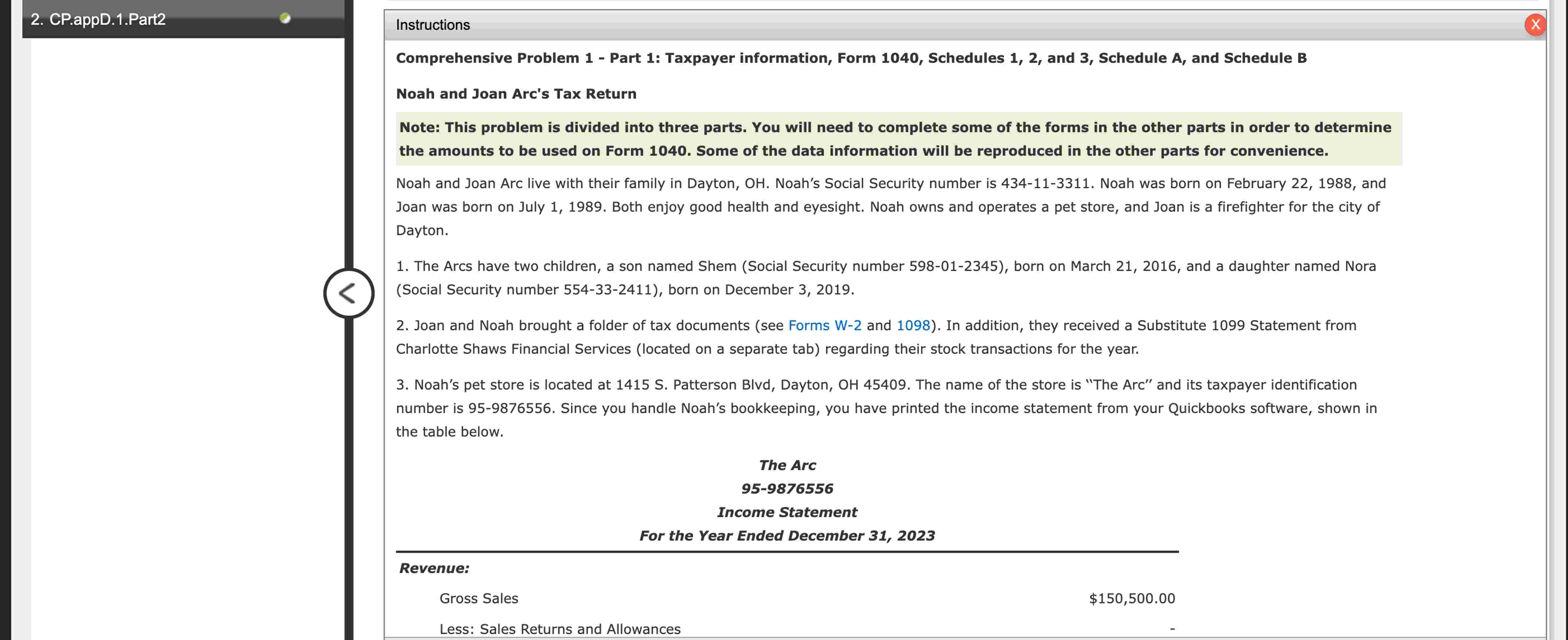Solved InstructionsComprehensive Problem 1 - ﻿Part 1: | Chegg.com