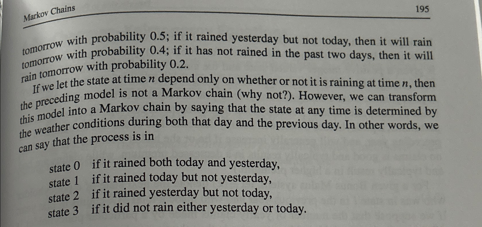 Solved Example 4.4 (Transforming a Process into a Markov | Chegg.com