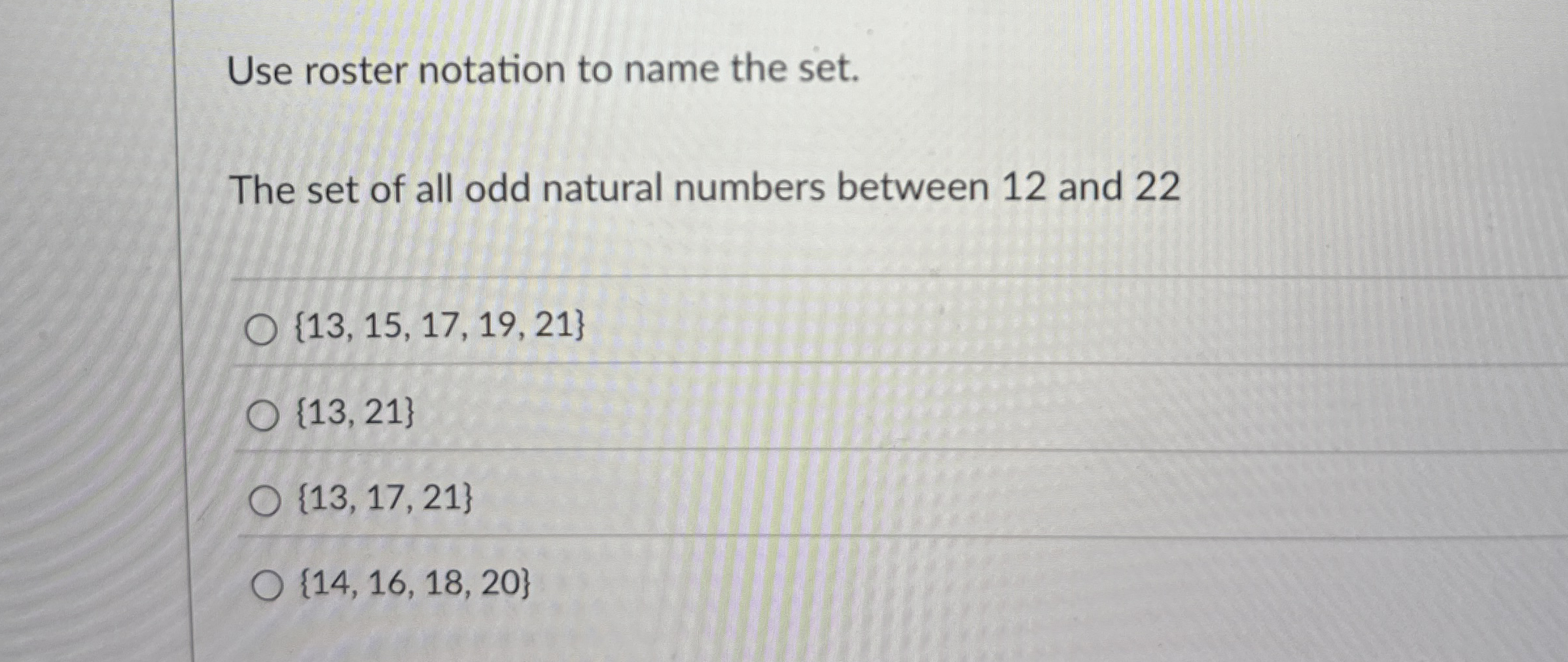 Solved Use roster notation to name the set.The set of all | Chegg.com