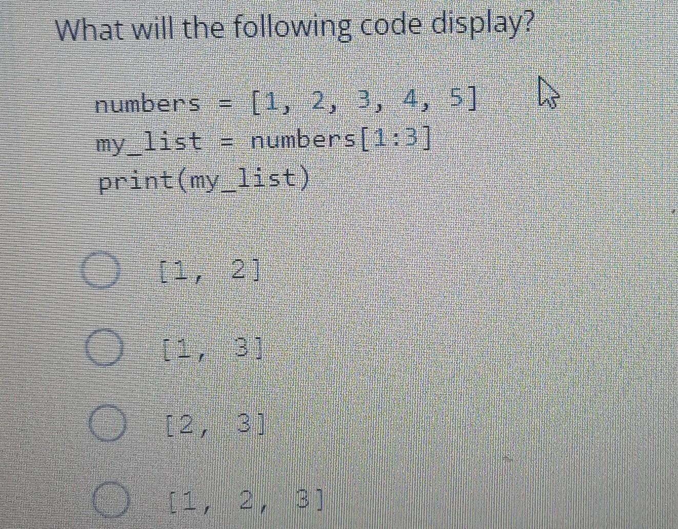 Solved What Will The Following Code Display