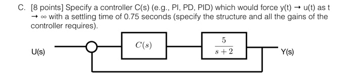 Solved solve using a PI controller, specify Kp and Ki value | Chegg.com