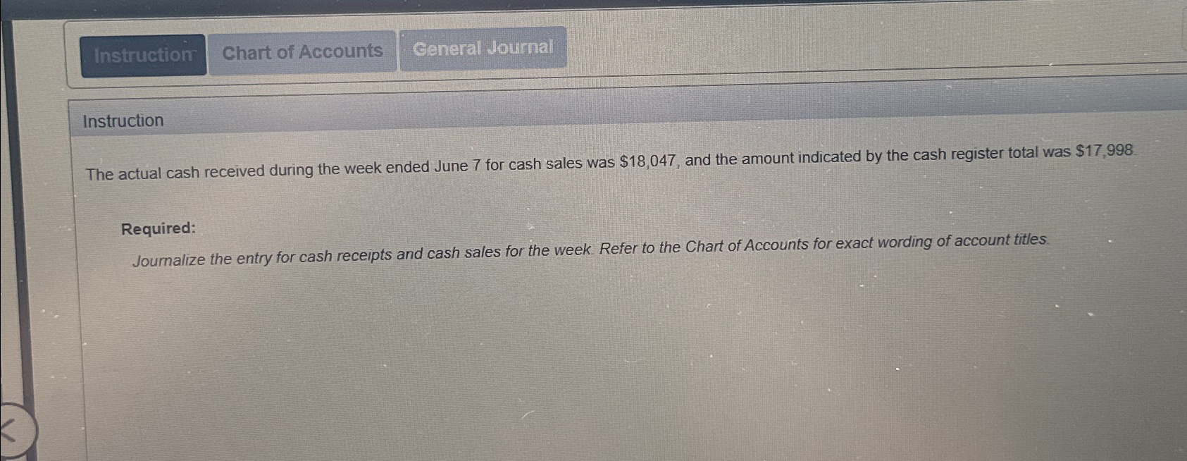 Solved Chart of AccountsInstructionThe actual cash received | Chegg.com