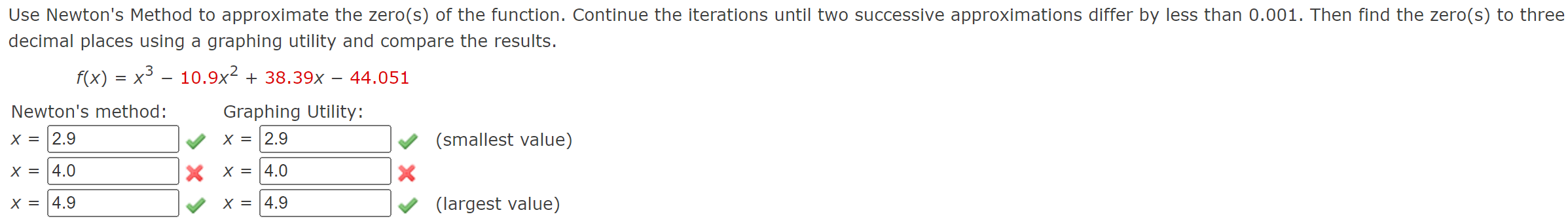 Solved Use Newton's Method to approximate the zero(s) ﻿of | Chegg.com