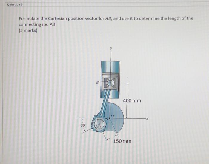 Solved Question 6 Formulate The Cartesian Position Vector