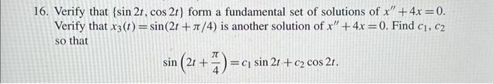 Solved 6. Verify that {sin2t,cos2t} form a fundamental set | Chegg.com