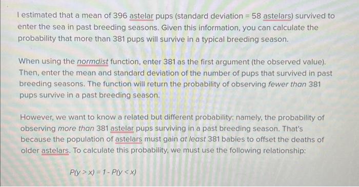 For the astelars to avoid extinction-the complete | Chegg.com