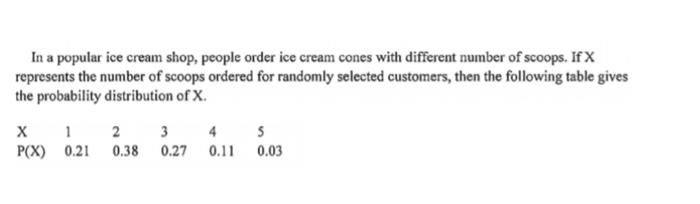 Solved In a popular ice cream shop, people order ice cream | Chegg.com