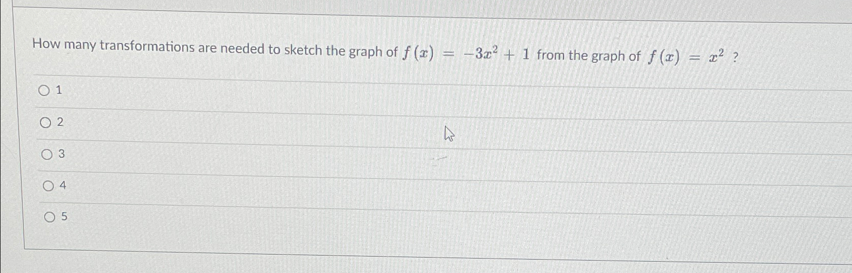 Solved How many transformations are needed to sketch the | Chegg.com