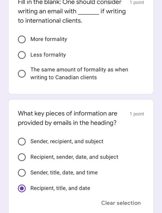 Solved 1 point Fill in the blank: One should consider | Chegg.com
