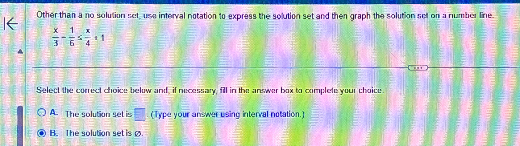 Solved Other than a no solution set, use interval notation | Chegg.com