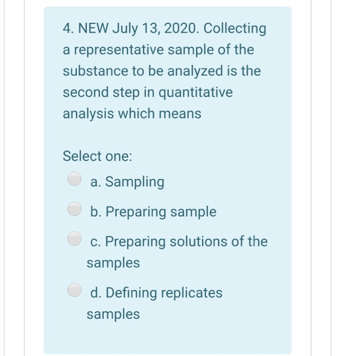 Solved 4. NEW July 13, 2020. Collecting a representative | Chegg.com