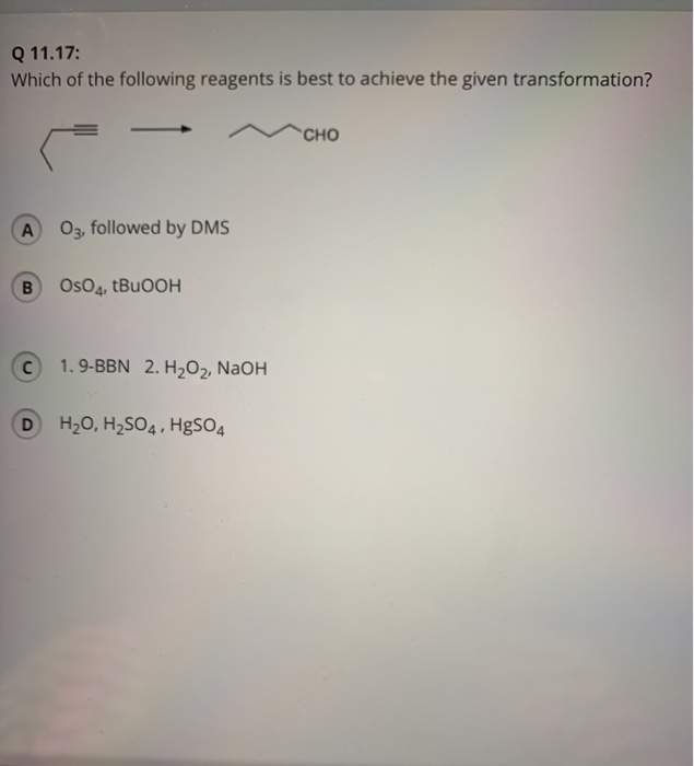 Solved Q 11.17: Which of the following set of conditions is | Chegg.com