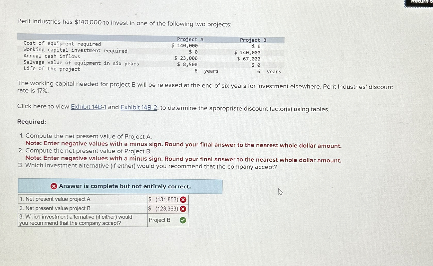 Solved Perit Industries has $140,000 ﻿to invest in one of | Chegg.com