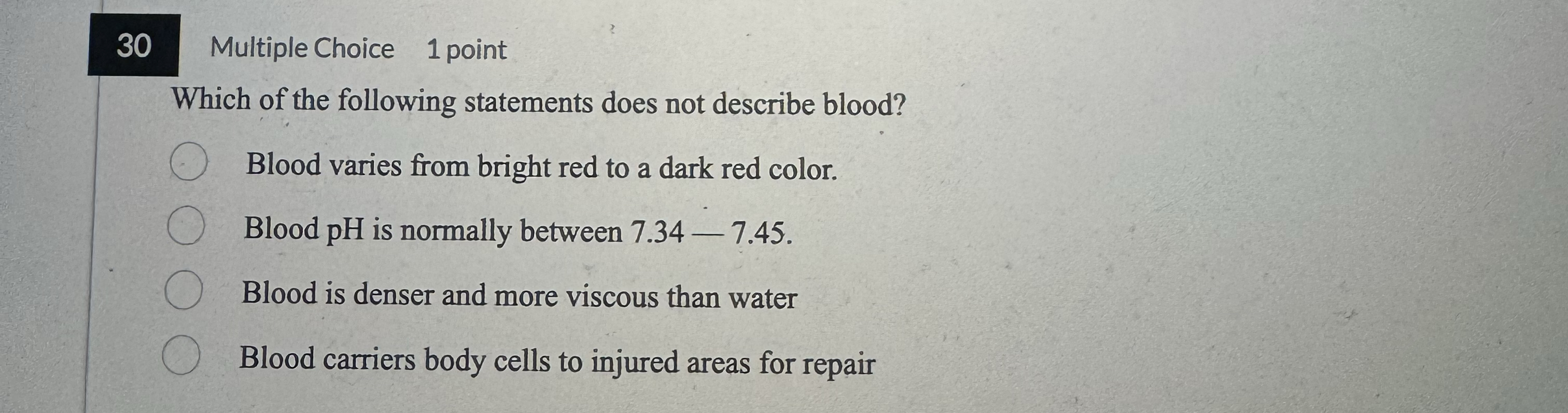 Solved 30Multiple Choice1 ﻿pointWhich of the following | Chegg.com