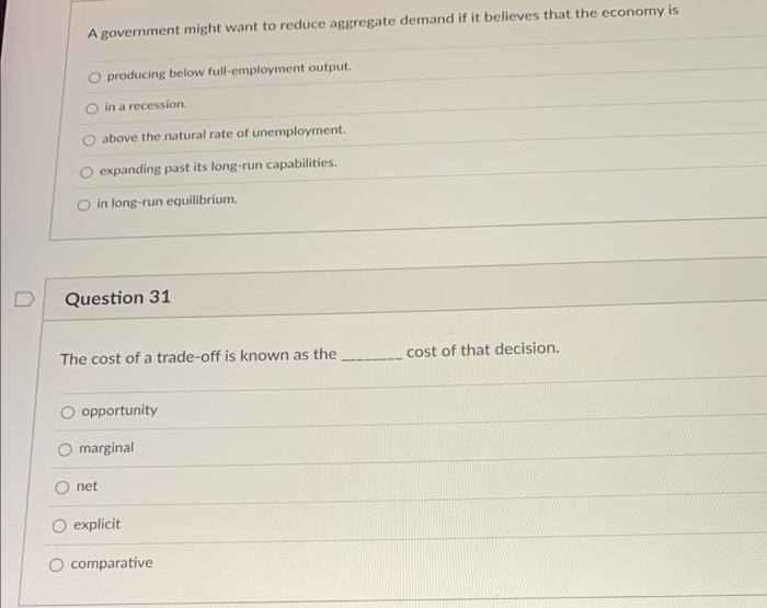 Solved A government might want to reduce aggregate demand if | Chegg.com